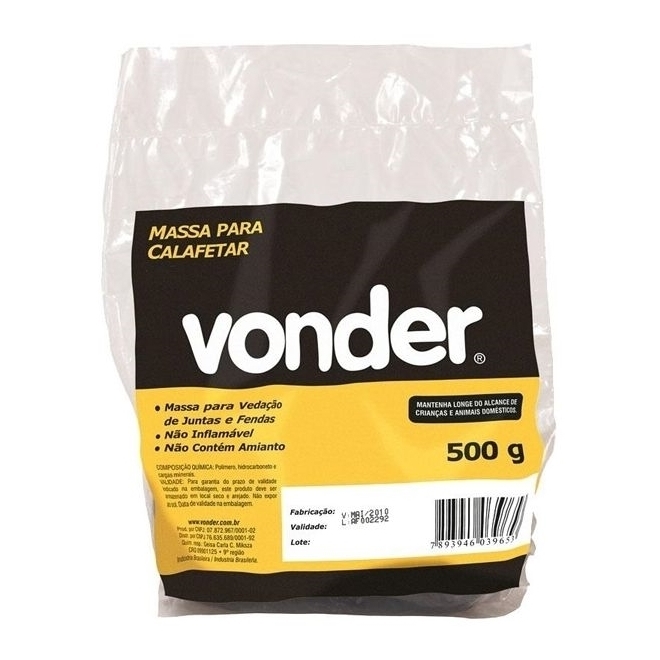 Massa de calafetar embalagem 500g Vonder - Massa de calafetar embalagem ...