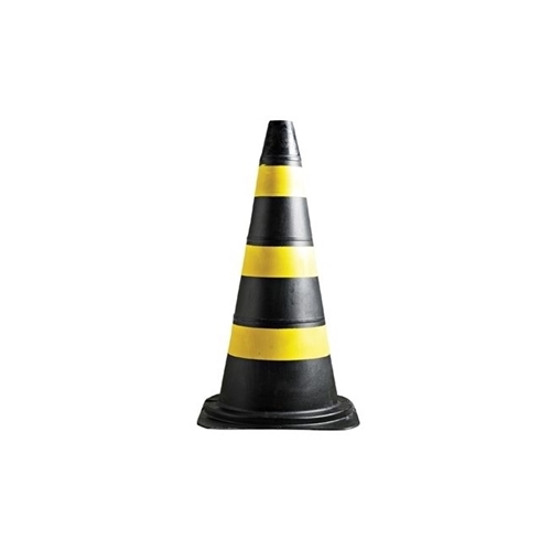 Cone de sinalização preto e amarelo 75cm Prosibor - Cone de sinalização ...