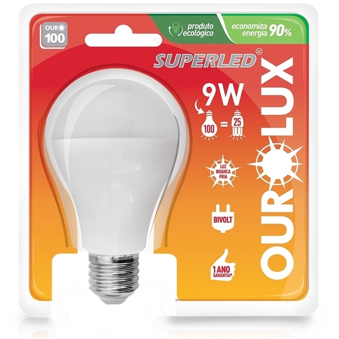 Lampada Led Redonda OURO100 9w 6400K Branca Fria 03131 Ourolux ...