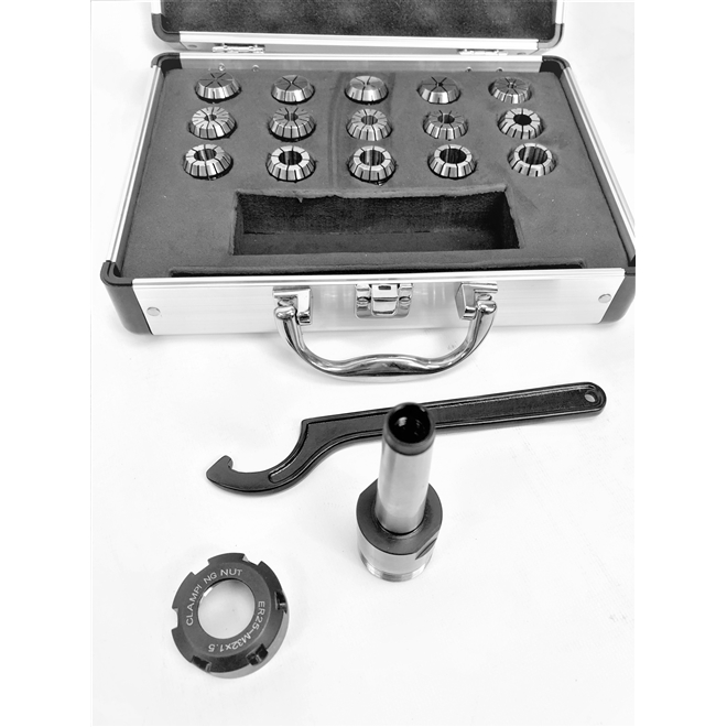 Jogo 15 Pincas 1,5-16MM com Suporte MT2 M10 ER25 - Jogo 15 Pincas 1,5-16MM com Suporte MT2 M10 ...