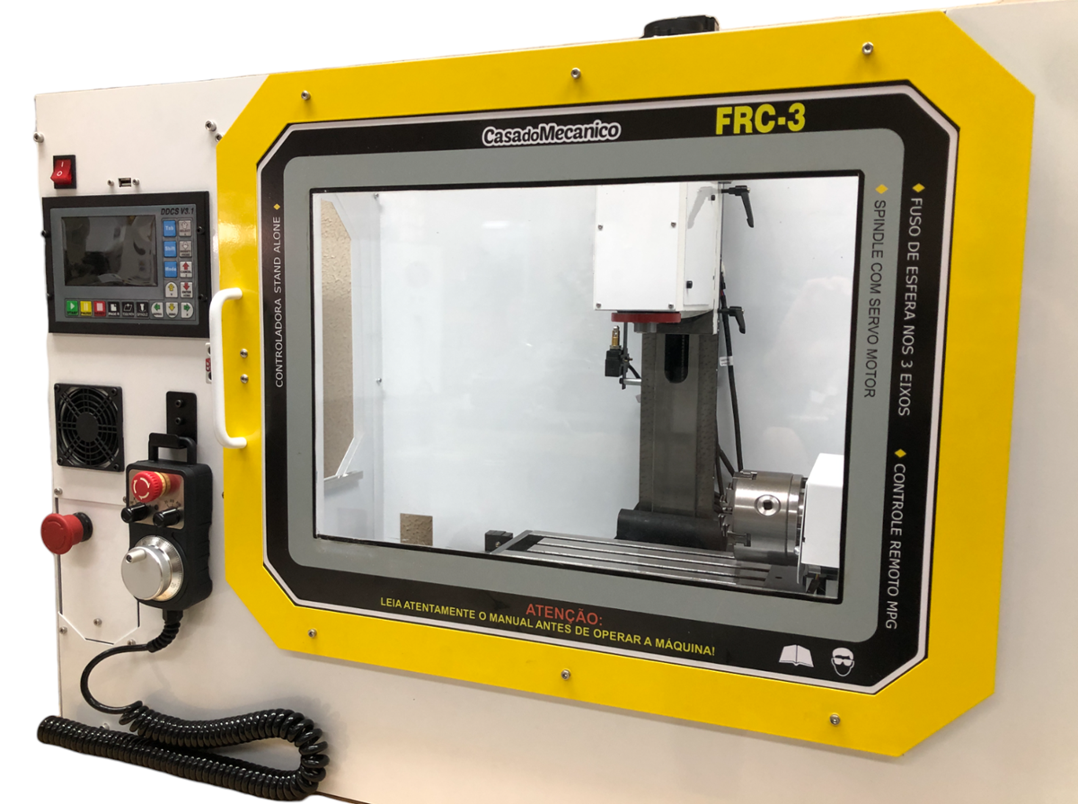 Fresadora CNC FRC-3.3 Casa do Mecanico com 4 eixo e encoder X Y Z ...