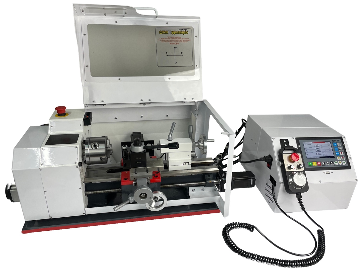 Torno CNC com servo na placa, encoders XZ e castelo troca rápida TRC3.1 ...